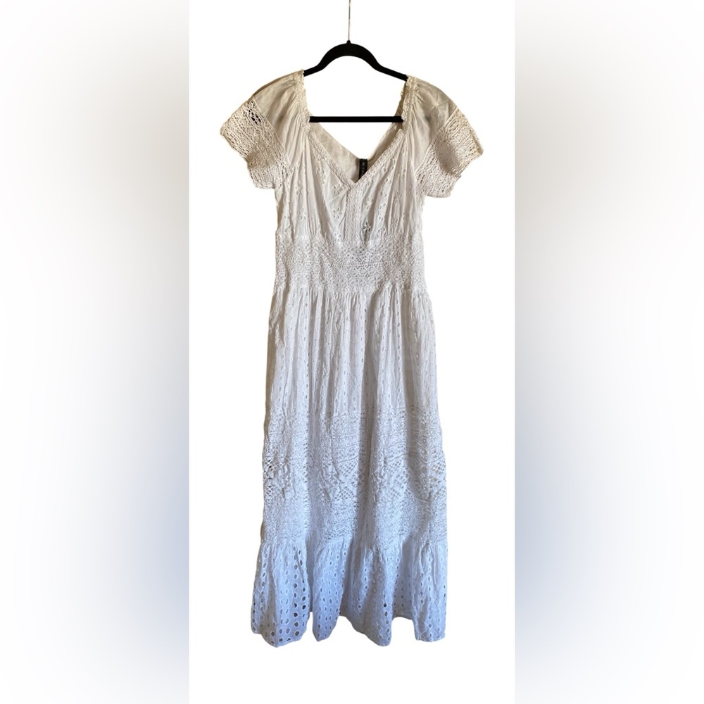 Women’s Anthropologie Me 2 Magic White Eyelet Maxi Dr… - Gem